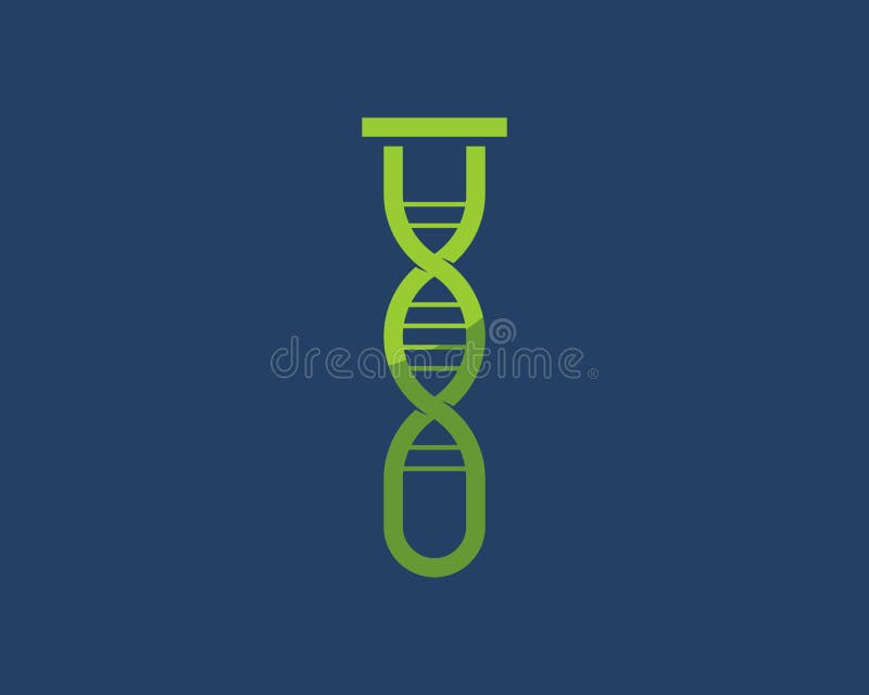 Simple Bottle Laboratory with DNA Symbol Inside Stock Illustration ...