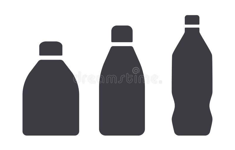 Simple Bottle Silhouette Vector Icons Stock Vector - Illustration of ...