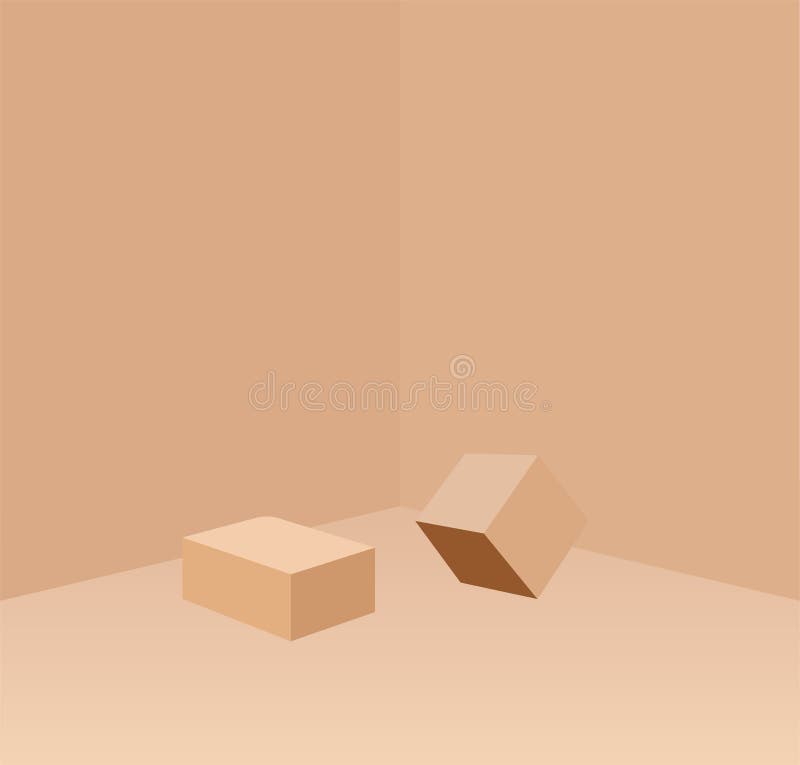 Simple Box Place in the Room Abstract Background Mockup Design ...