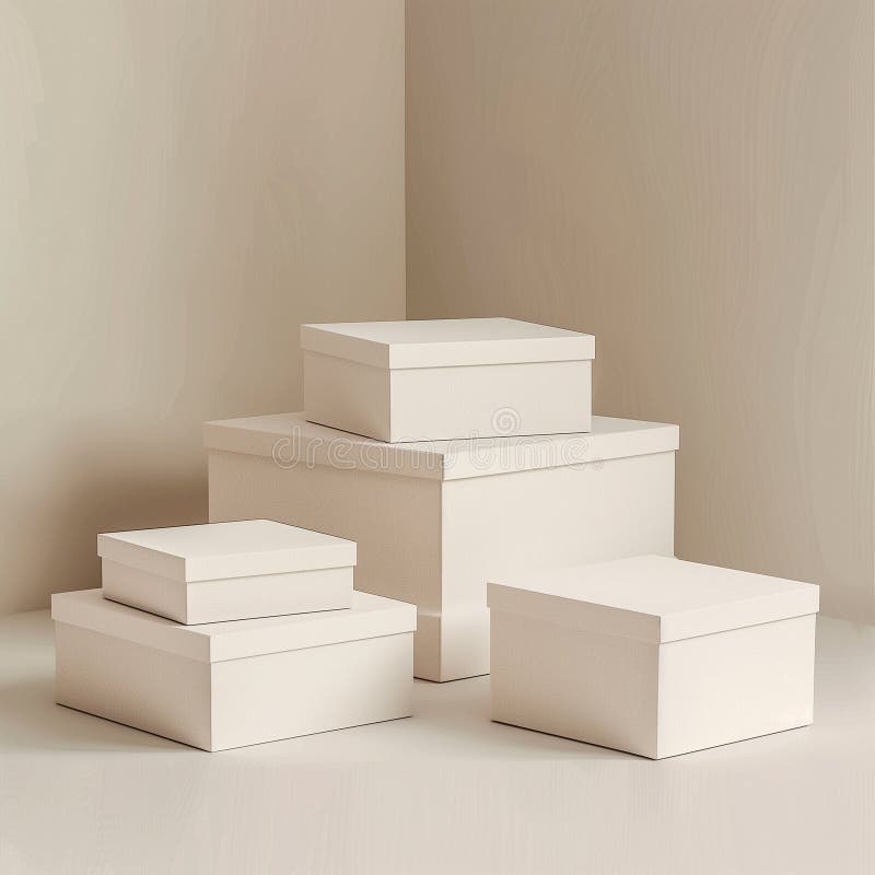 Simple Boxes on a Neutral Background. Shopping, Sales Stock Image ...