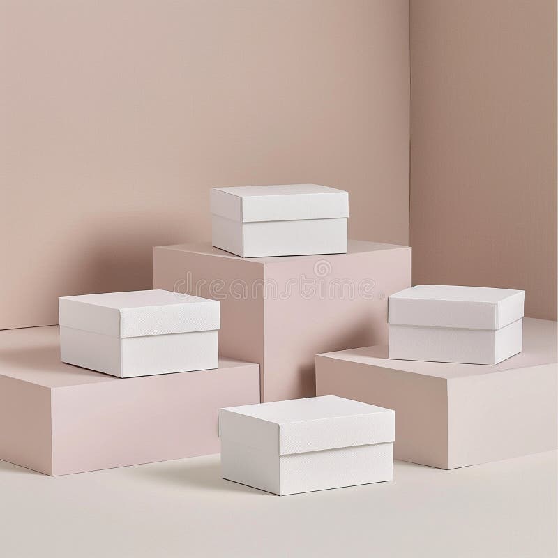 Simple Boxes on a Neutral Background. Shopping, Sales Stock Photo ...