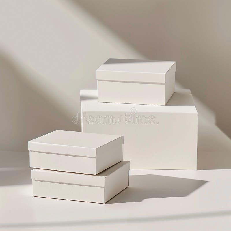 Simple Boxes on a Neutral Background. Shopping, Sales Stock Image ...