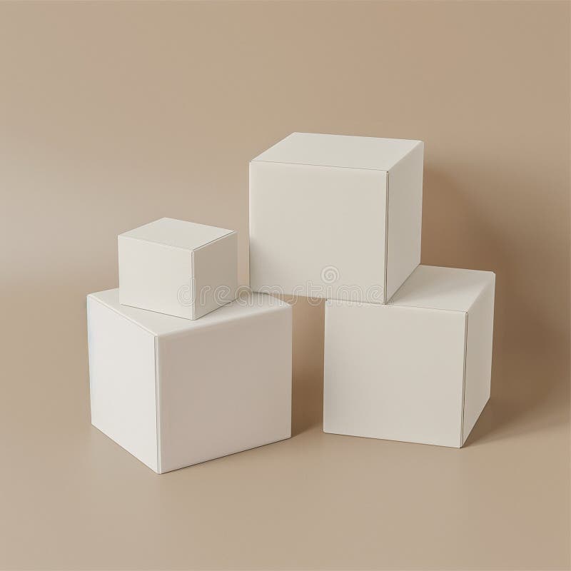 Simple Boxes on a Neutral Background. Shopping, Sales Stock Photo ...