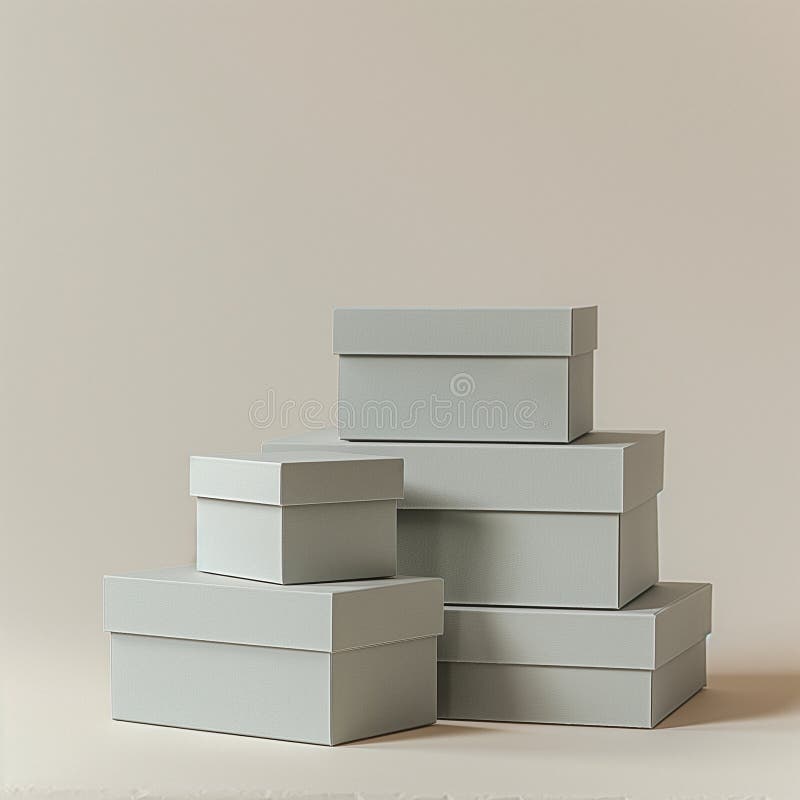 Simple Boxes on a Neutral Background. Shopping, Sales Stock Image ...