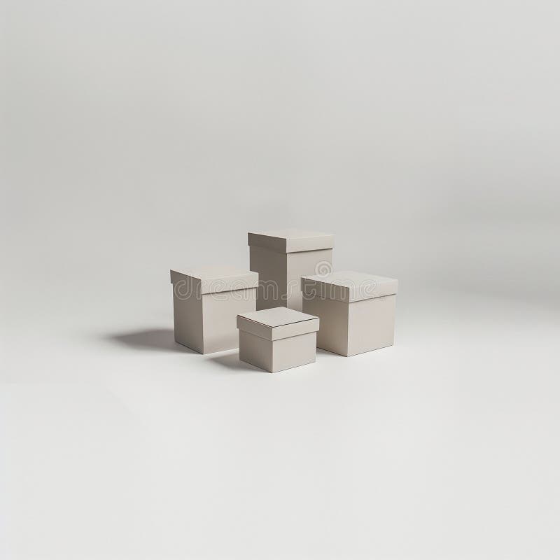 Simple Boxes on a Neutral Background. Shopping, Sales Stock Image ...