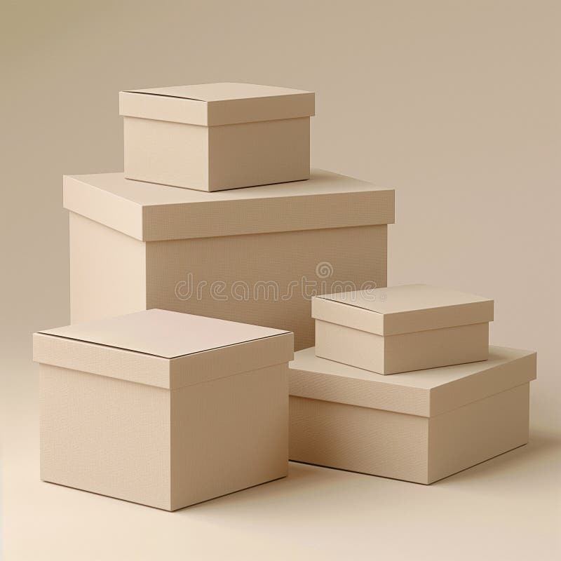 Simple Boxes on a Neutral Background. Shopping, Sales Stock Image ...