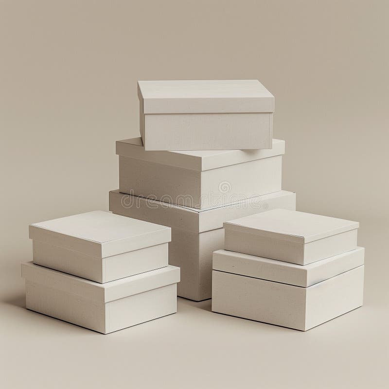 Simple Boxes on a Neutral Background. Shopping, Sales Stock Photo ...