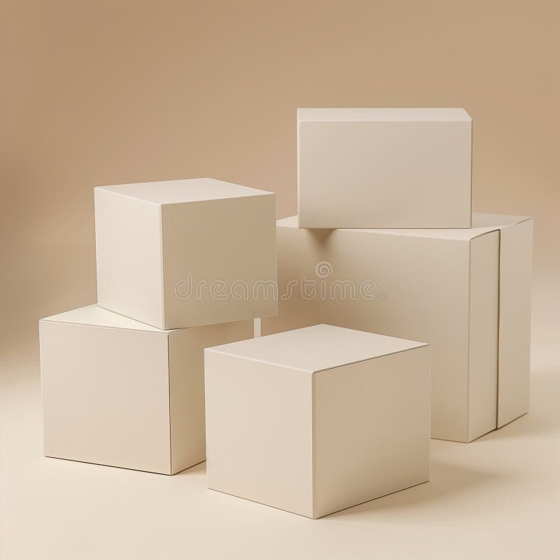 Simple Boxes on a Neutral Background. Shopping, Sales Stock Image ...
