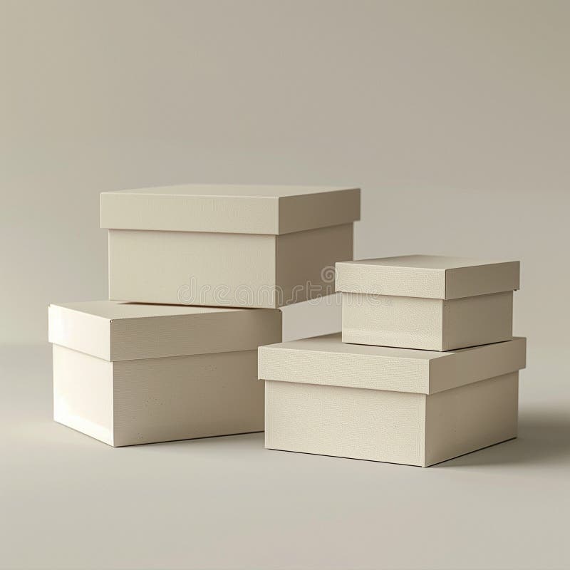 Simple Boxes on a Neutral Background. Shopping, Sales Stock Image ...