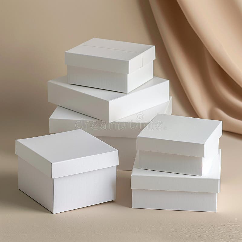 Simple Boxes on a Neutral Background. Shopping, Sales Stock Photo ...