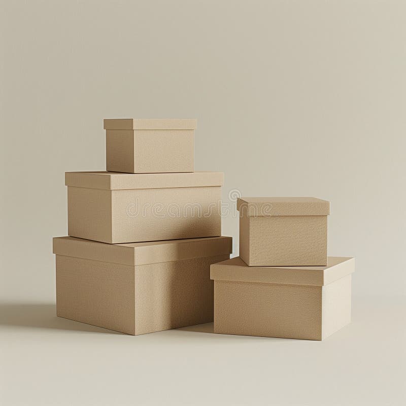 Simple Boxes on a Neutral Background. Shopping, Sales Stock Image ...