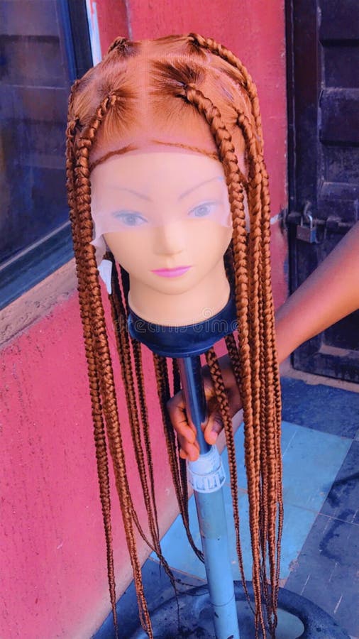 Simple braided wig stock photo. Image of blond, dress - 354597304