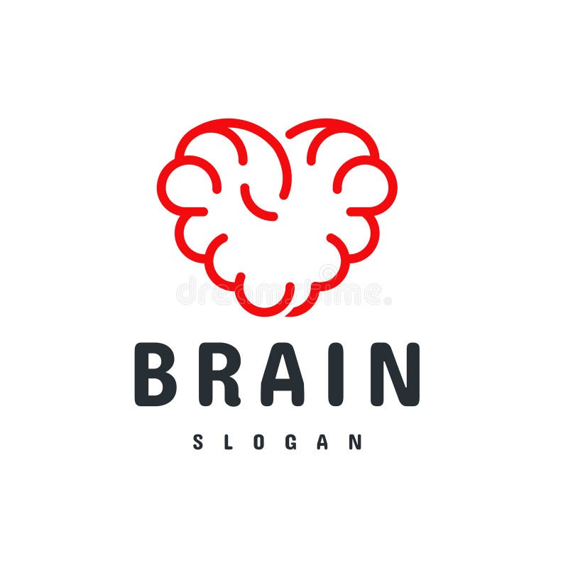 Simple Brain Design in Heart Shape Logo Medical Logo Design Stock ...