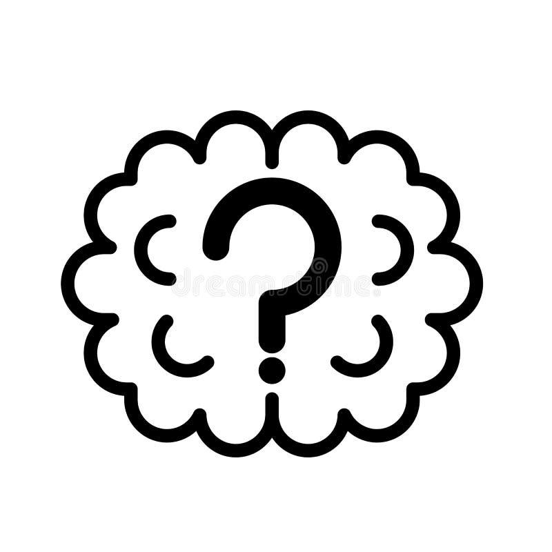 Simple brain outline icon stock vector. Illustration of logo - 119722429