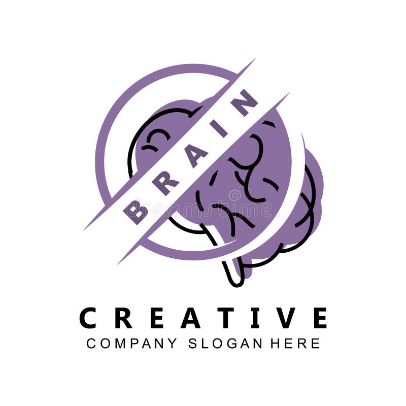 Simple Brain Icon Design Vector Stock Vector - Illustration of blue ...