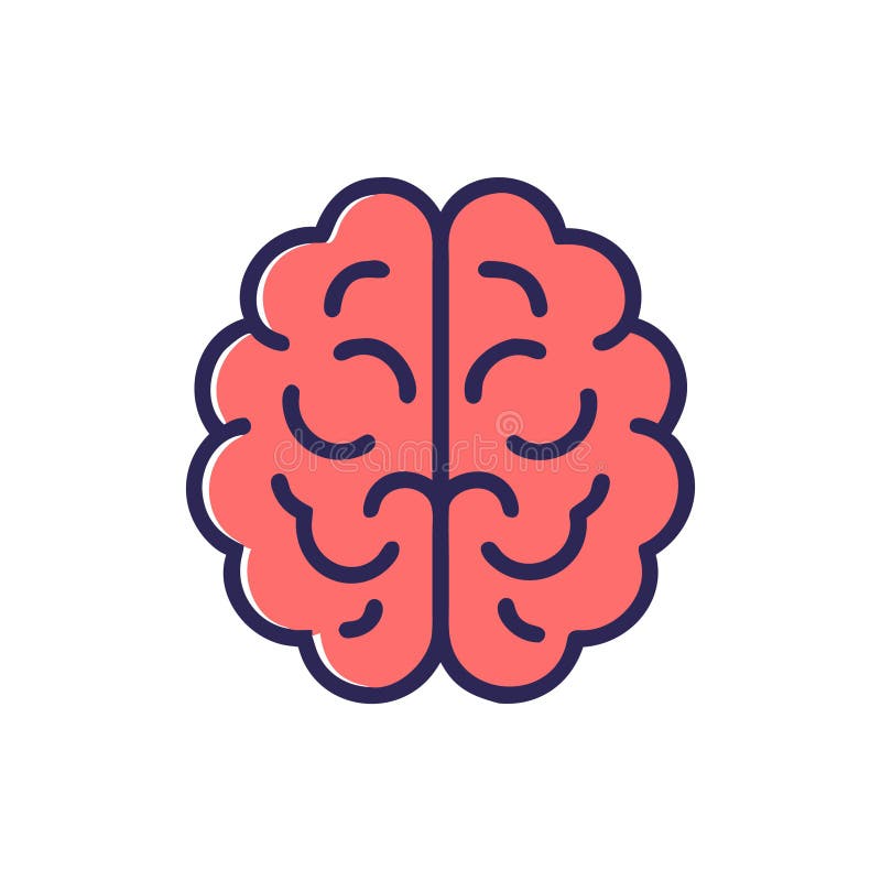 Simple Brain Icon for Educational Use Stock Illustration - Illustration ...