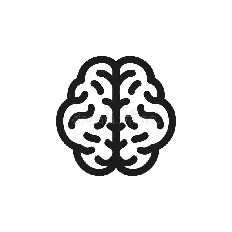 Simple brain icon isolated stock illustration. Illustration of head ...