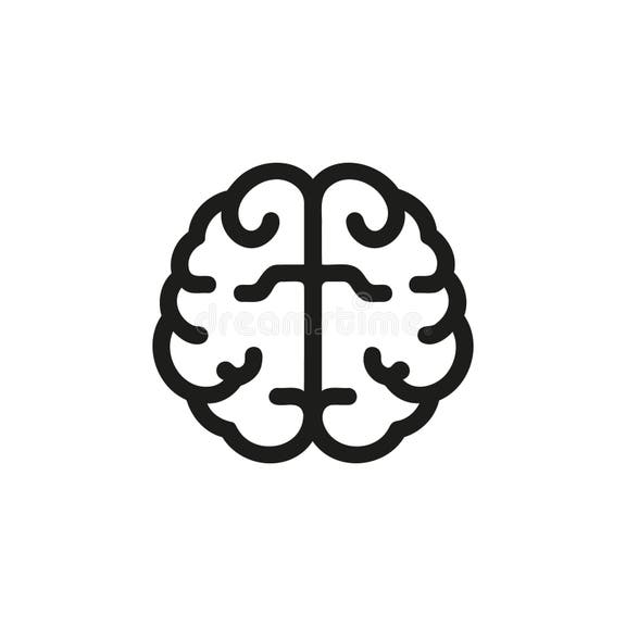 Simple brain icon isolated stock vector. Illustration of concept - 300647706