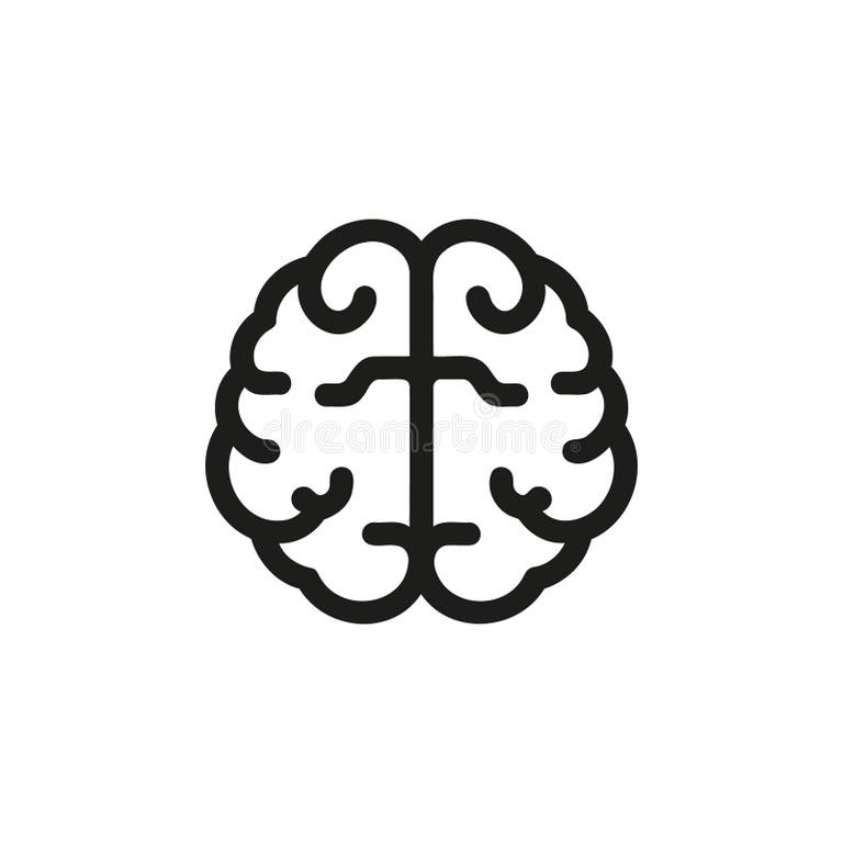 Simple brain icon isolated stock vector. Illustration of concept ...