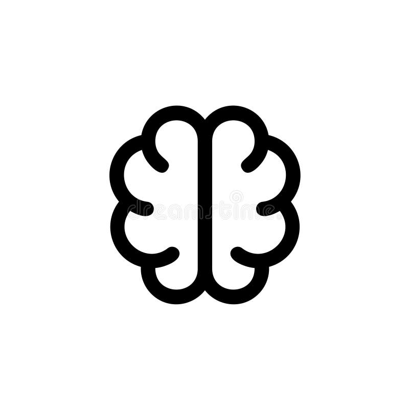 Simple brain outline icon stock vector. Illustration of logo - 119722429