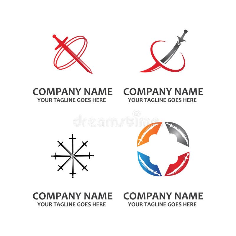 Simple Brave Sword Vector Logo Stock Vector - Illustration of handle ...