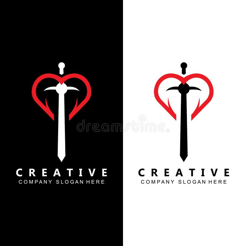 Simple Brave Sword Vector Logo Stock Vector - Illustration of simple ...