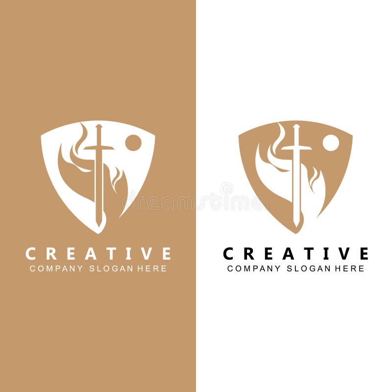 Simple Brave Sword Vector Logo Stock Vector - Illustration of swords ...