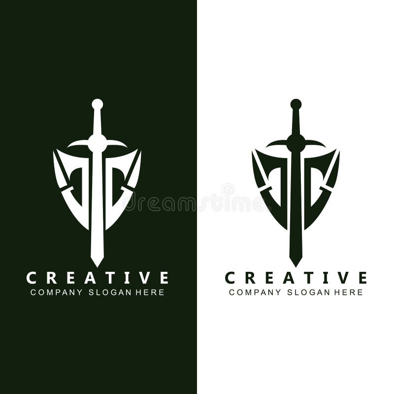 Simple Brave Sword Vector Logo Stock Vector - Illustration of ...
