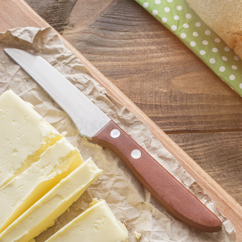 Butter Top View. Simple Breakfast Stock Image - Image of french ...