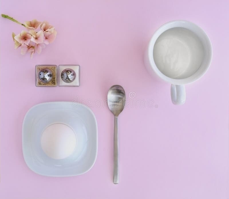 Simple Breakfast Concept Flat Lay Stock Image - Image of breakfast ...