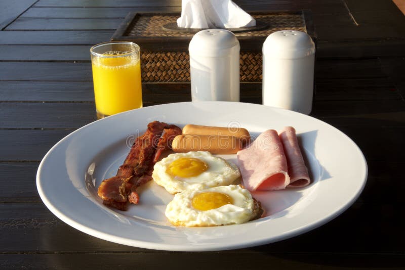 Simple Breakfast stock photo. Image of bacon, juice, morning - 50770956