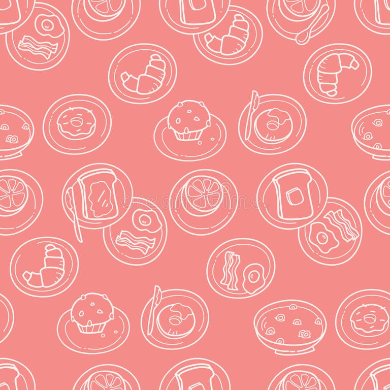 Simple Breakfast Pattern Stock Illustrations – 10,144 Simple Breakfast ...