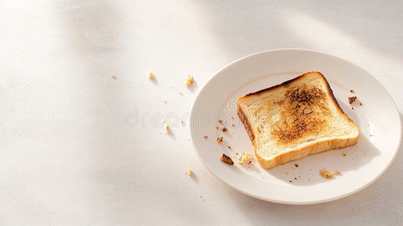 Simple Breakfast Setting with Natural Light: Toasted Slice of White ...