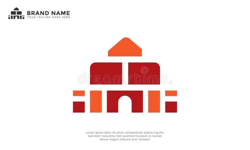 Simple Brick house logo stock vector. Illustration of vector - 383049924
