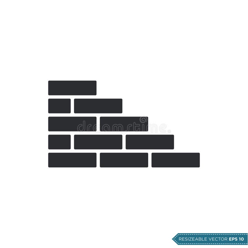 Black Color Simple Brick Wall Icon Vector Template Illustration Design ...