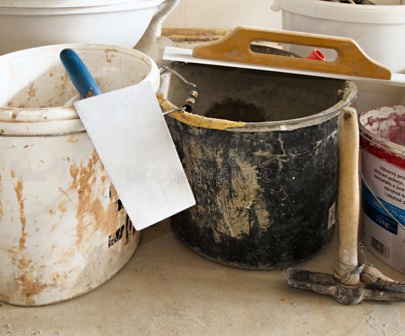 Simple bricklayer tools stock image. Image of used, craft - 90391965