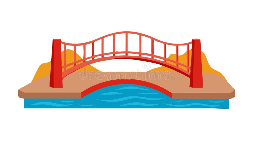 Simple Bridge, Connection, Pathway, Crossing Structure, Vector Design ...