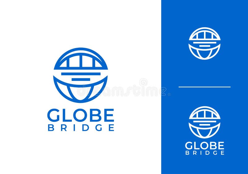 Simple Bridge and Globe Logo Design Vector Stock Vector - Illustration ...