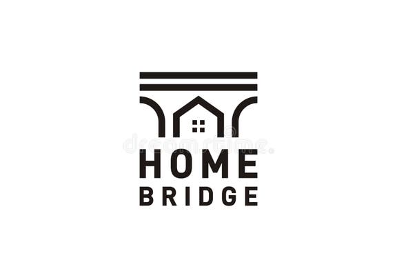 Simple Bridge with Home Logo Vector Stock Illustration - Illustration ...