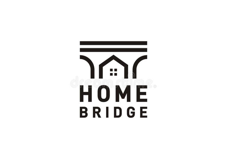 Simple Bridge with Home Logo Vector Stock Illustration - Illustration ...