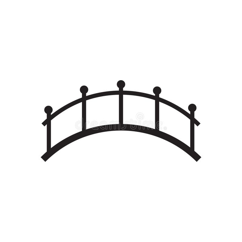 Simple Bridge Icon. Arched Black Structure. Minimalist Vector Art ...
