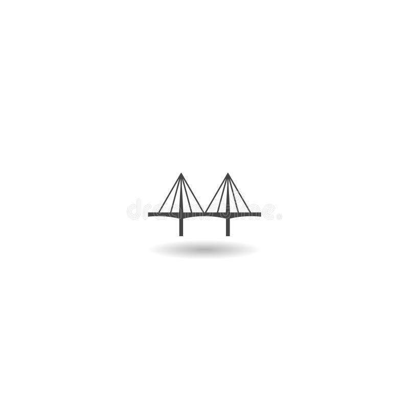 Simple Bridge Icon with Shadow Stock Illustration - Illustration of ...