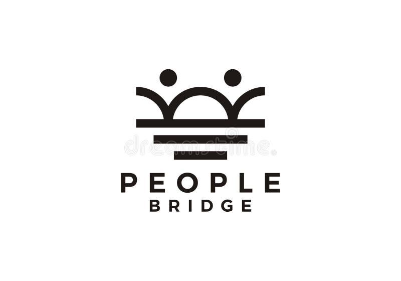 Simple Bridge with People Logo Design Stock Illustration - Illustration ...