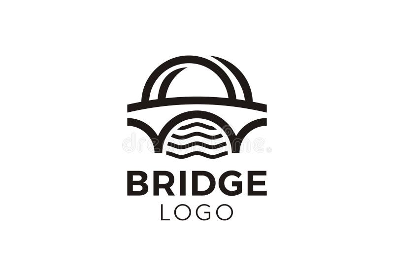 Simple Bridge with River Logo Vector Design Stock Illustration ...