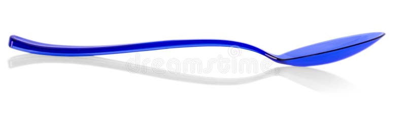 A Simple Bright Blue Plastic Spoon on White Background. Stock Image ...