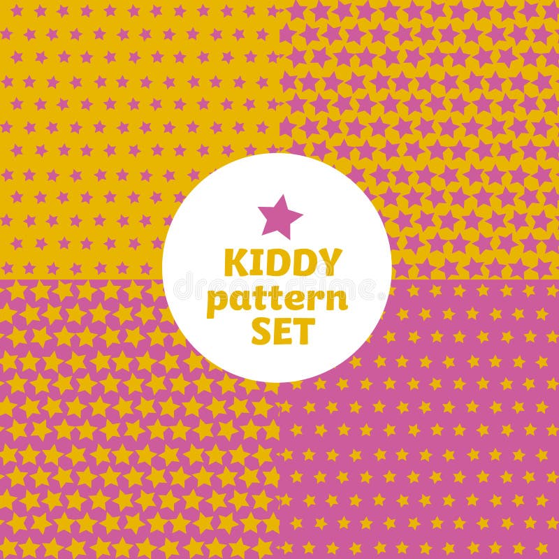 Simple Bright Star Pattern Motif for Kids. Stock Illustration ...