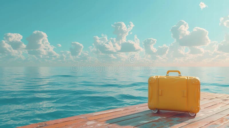 Simple and Bright Summer Vacation Concept with the Sea and Blue Sky ...