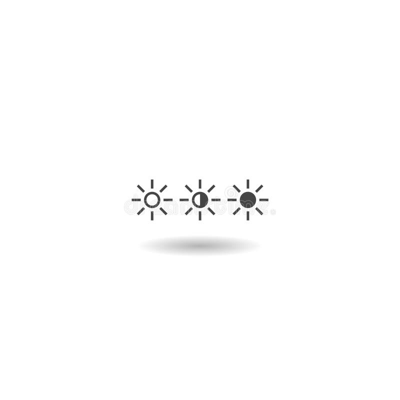 Simple Brightness Icon with Shadow Stock Illustration - Illustration of ...