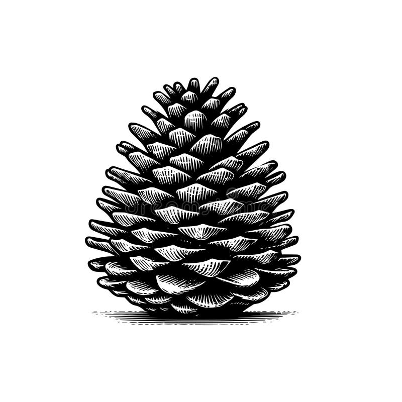 Simple Bristlecone Pine Seed Vector with Vintage Logo and Retro ...