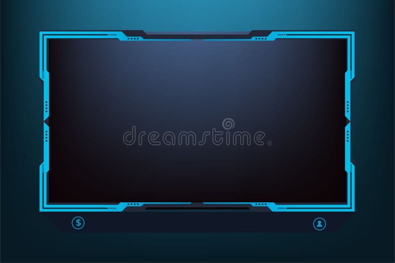 Simple Broadcast Screen Interface Design with Blue Colors on a Dark ...